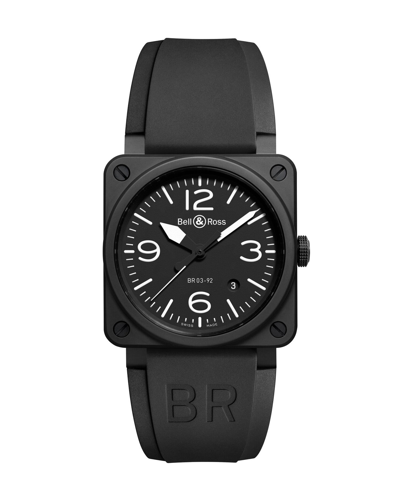Bell & Ross BR 05 Black Steel 40mm, Steel Case, Black Dial, Black Rubb ...